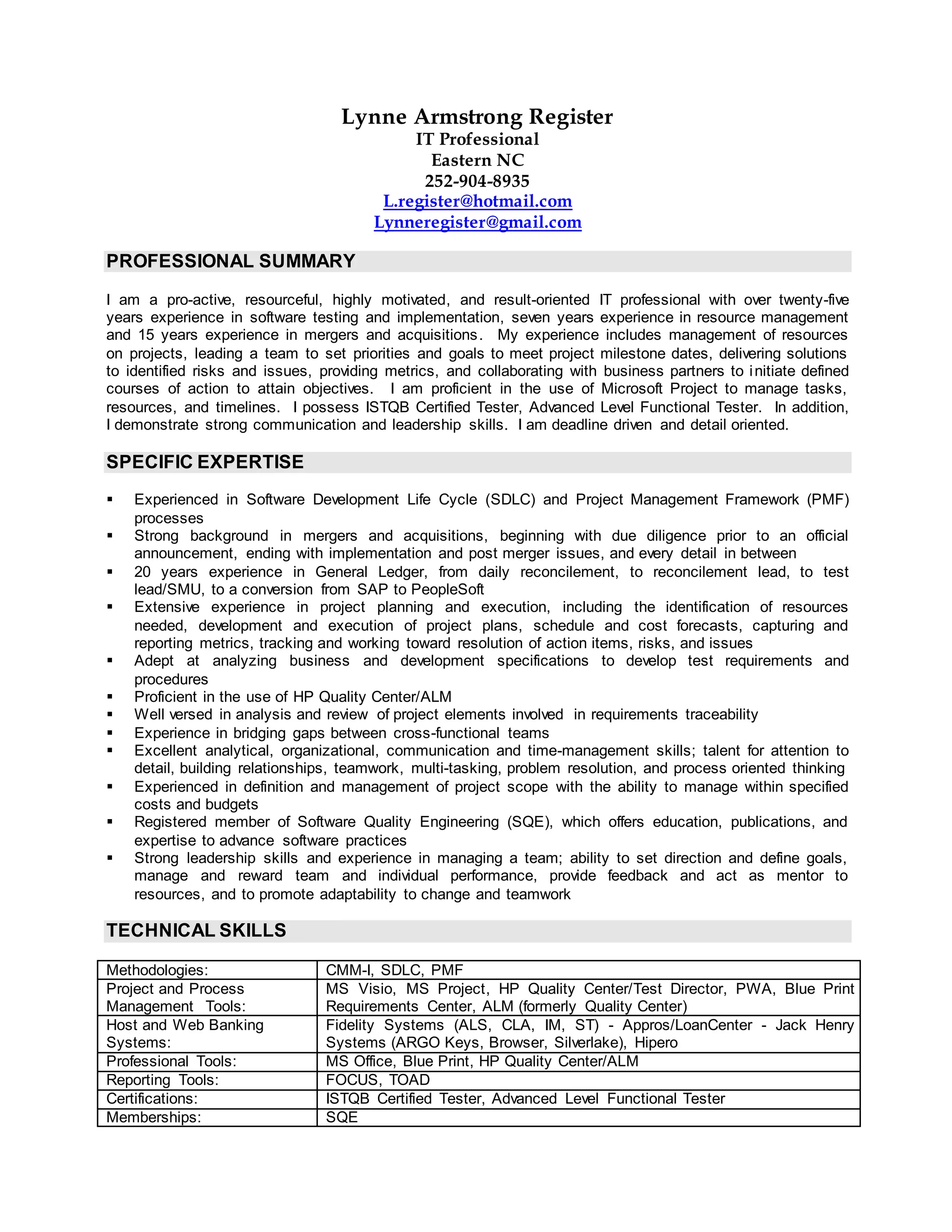 QA Resume 04-11-16 | PDF