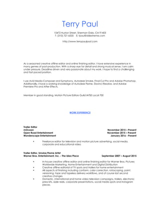 Terry Paul Resume | PDF