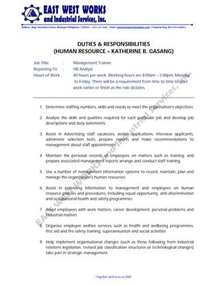 KBGASANG COE plus DUTIES and RESPONSIBILITIES | PDF
