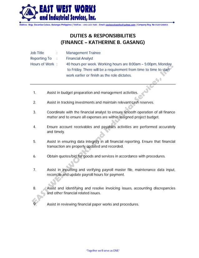 KBGASANG COE plus DUTIES and RESPONSIBILITIES | PDF