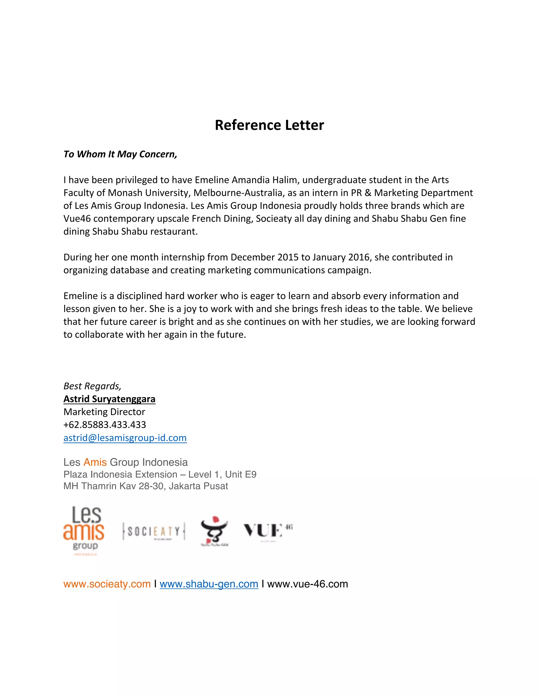 Reference Letter | PDF