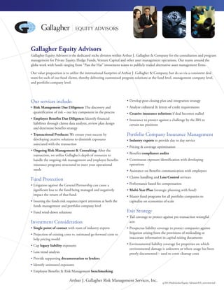 Gallagher Equity Advisors Overview | PDF