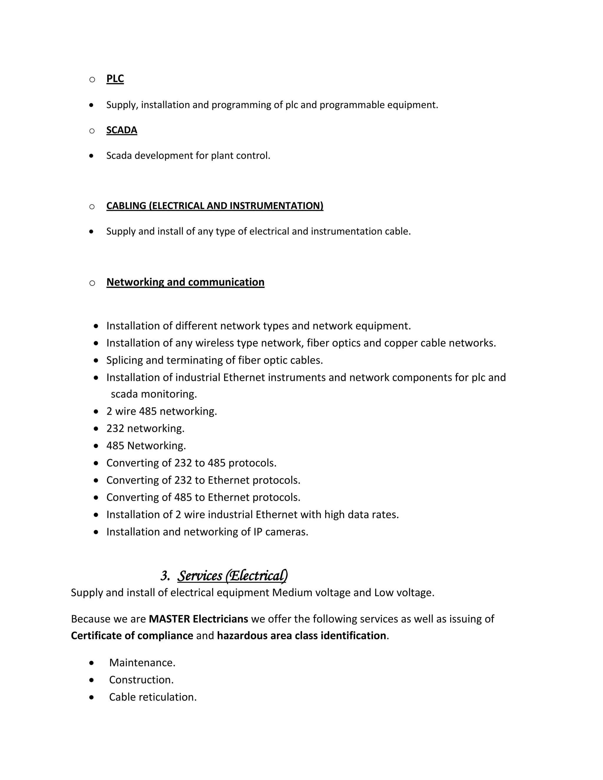 WEES Electrical & Instrumentation Company Profile. | PDF