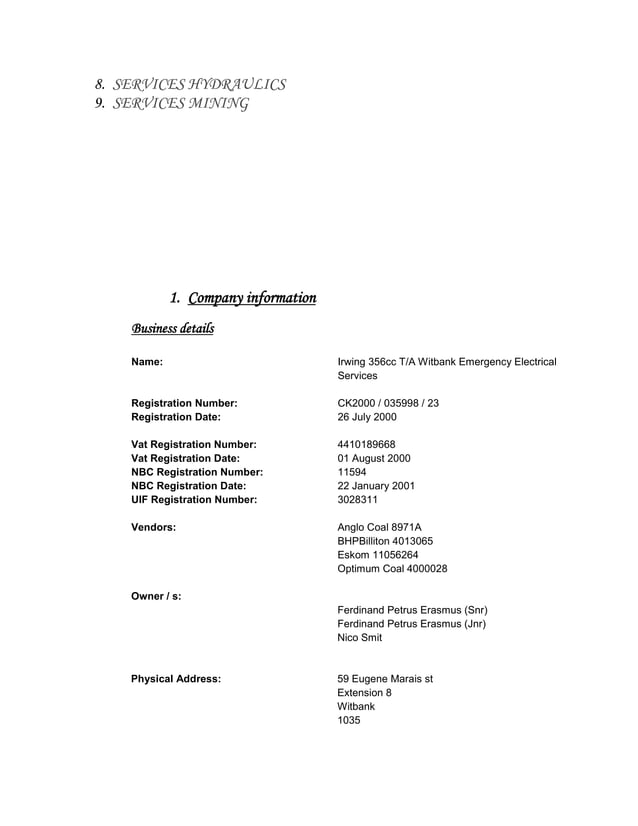 WEES Electrical & Instrumentation Company Profile.