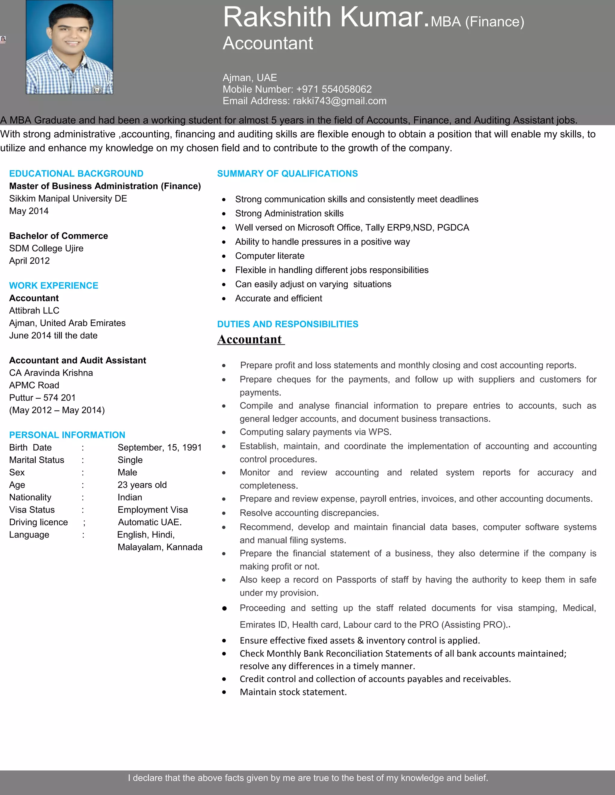 Rakshith kumar CV | DOC