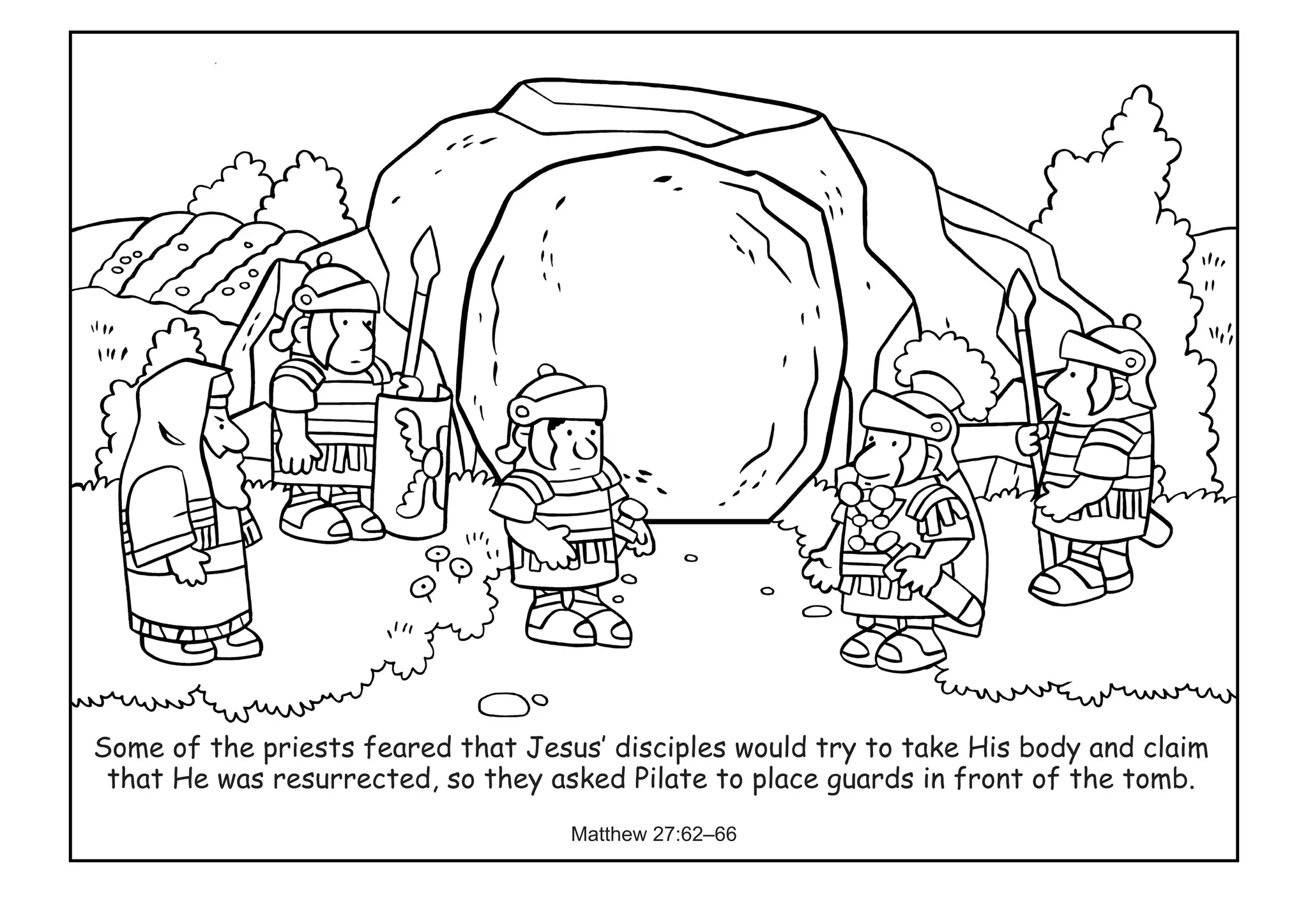 Bible Coloring Pages: The Easter Story: The Burial and Resurrection of ...