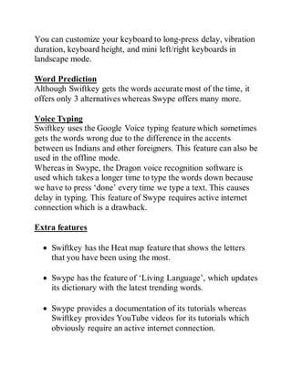 Swiftkey vs Swype | DOCX