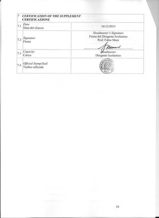 Europass Diploma ITS Supplement | PDF