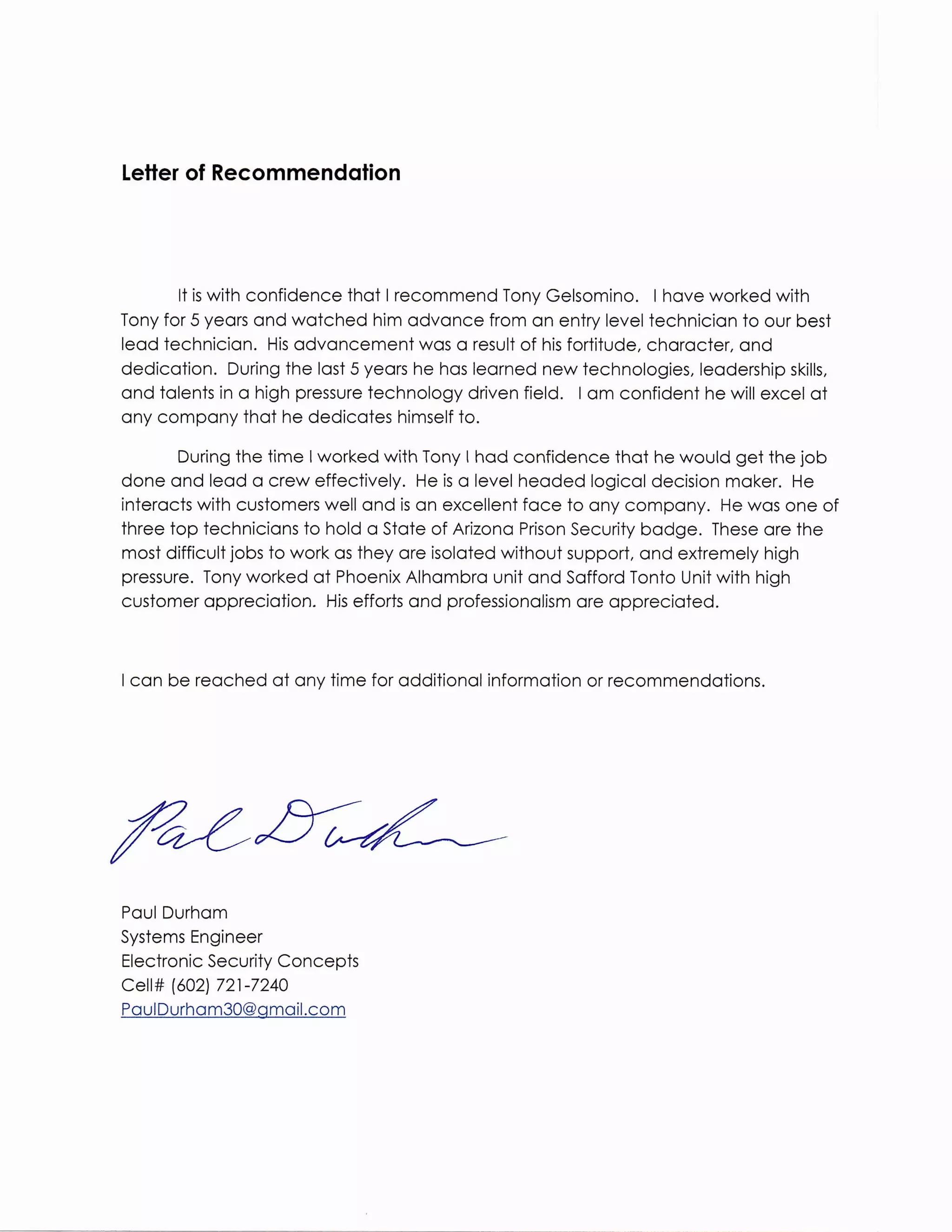 Letter of Recomendation | PDF