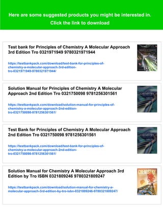 Solution Manual for Principles of Chemistry A Molecular Approach 3rd ...
