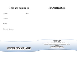 92717342 security-guard-handbook | PDF