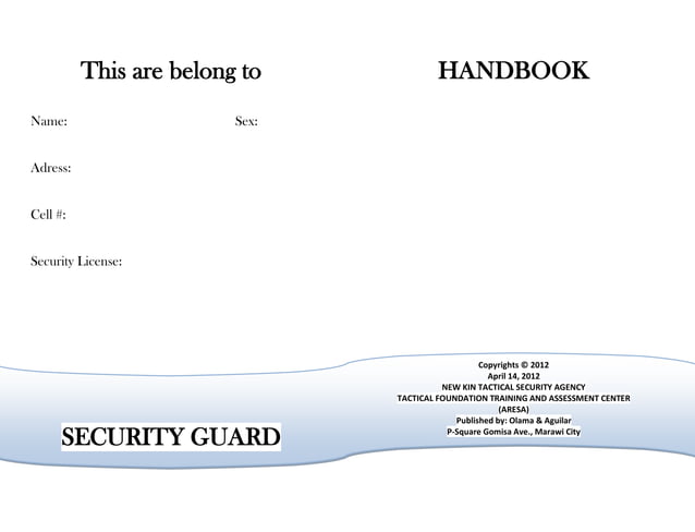 92717342 security-guard-handbook | PDF
