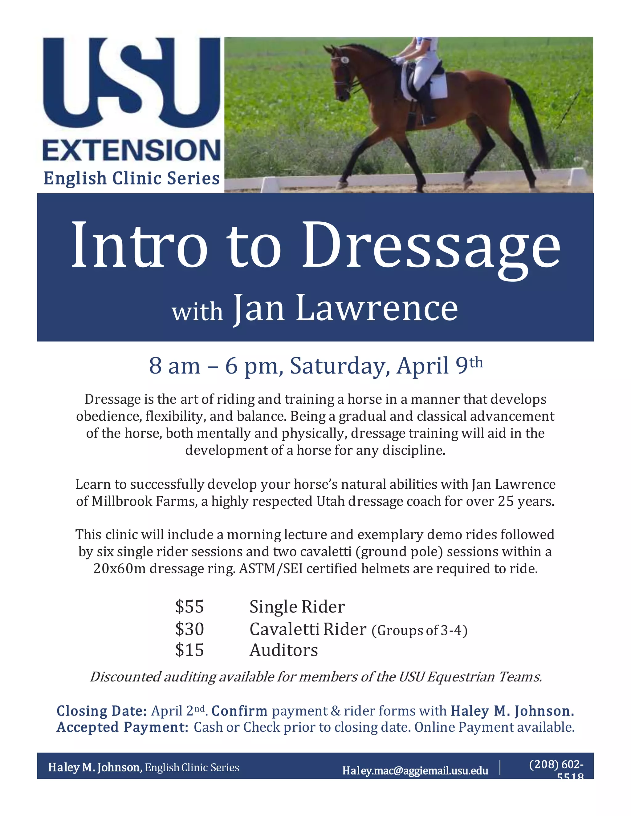 Intro to Dressage Clinic Flyer | DOCX
