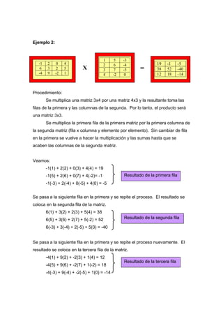 Matrices - Multiplicacion | PDF