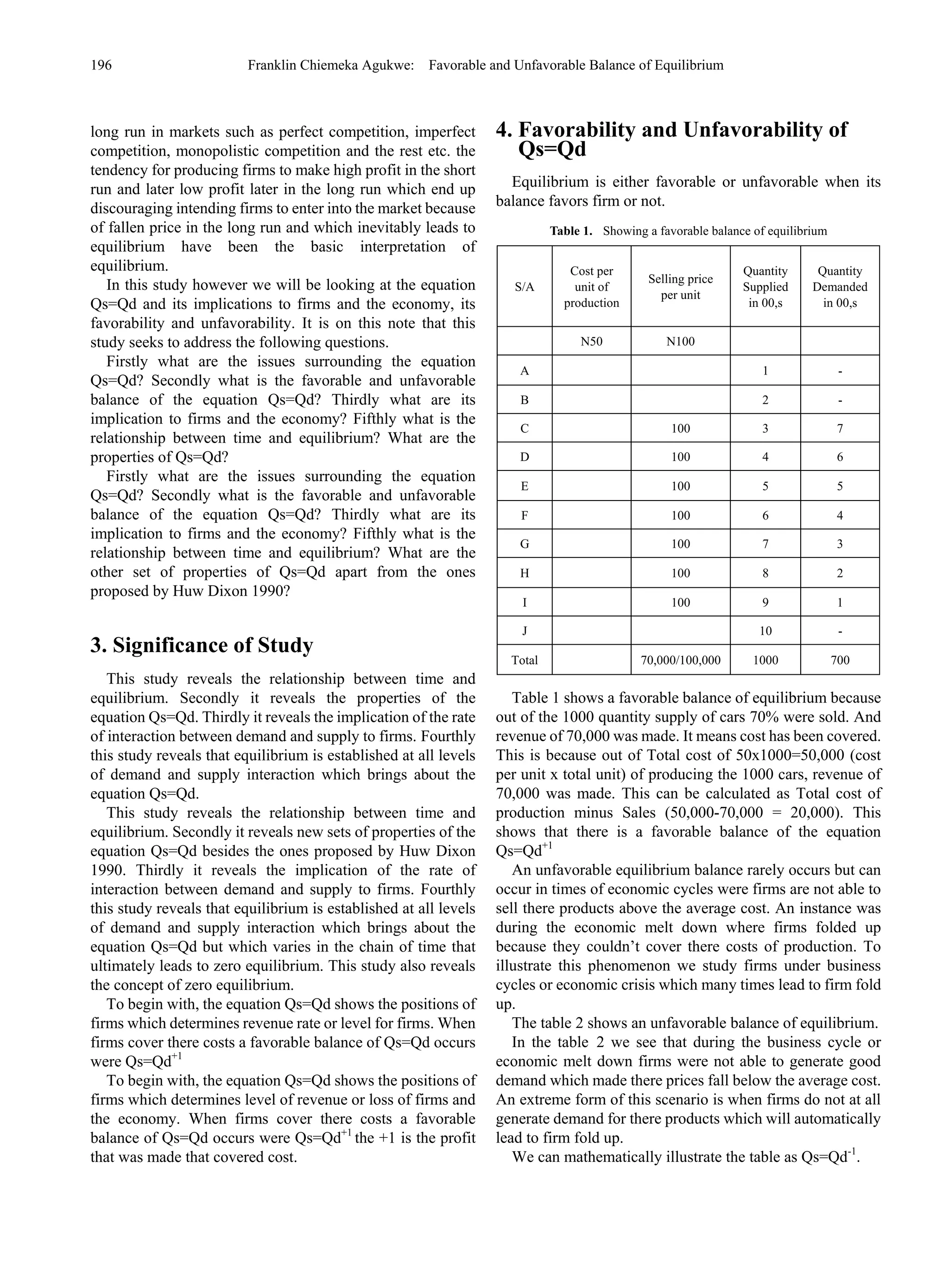 Favorable and Unfavorable balance of equilibrium | PDF