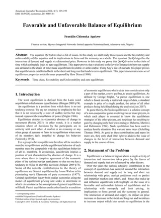 Favorable and Unfavorable balance of equilibrium | PDF