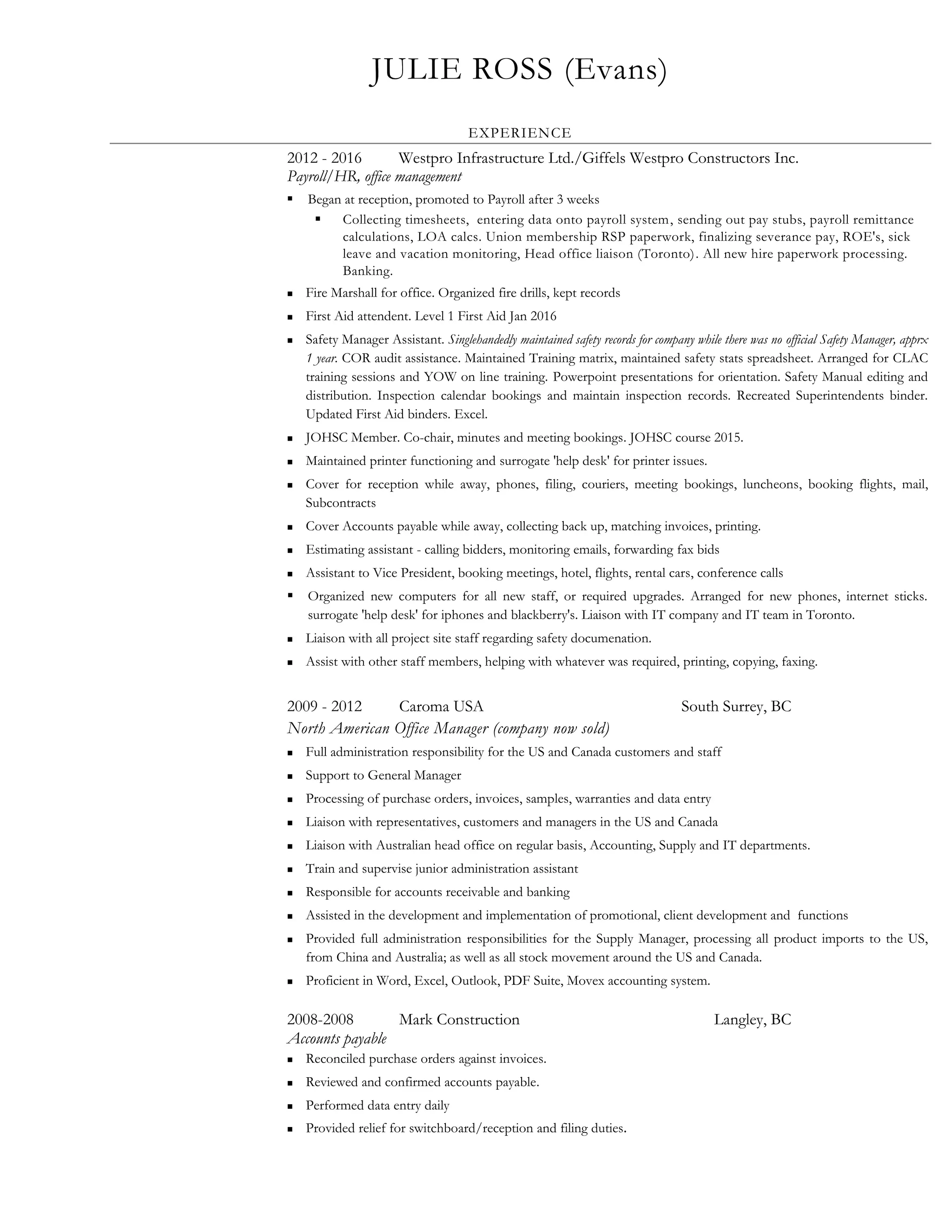 Julie Ross Resume 2016 | PDF