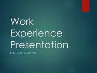Work Experience Presentation | PPT