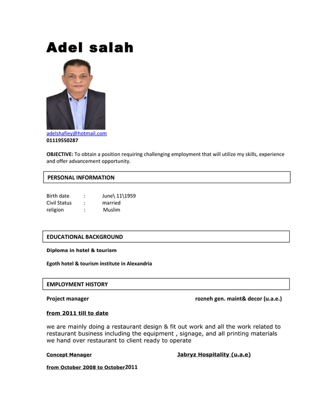 adel s c.v. last updated | PDF