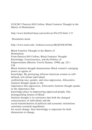 9282017 Patricia Hill Collins, Black Feminist Thought in the.docx