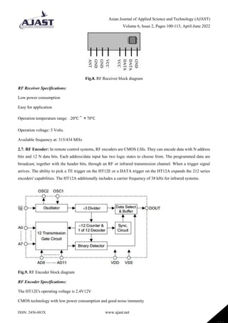 Robotic Vehicle with Hand Motion Control Using a RF Module | PDF