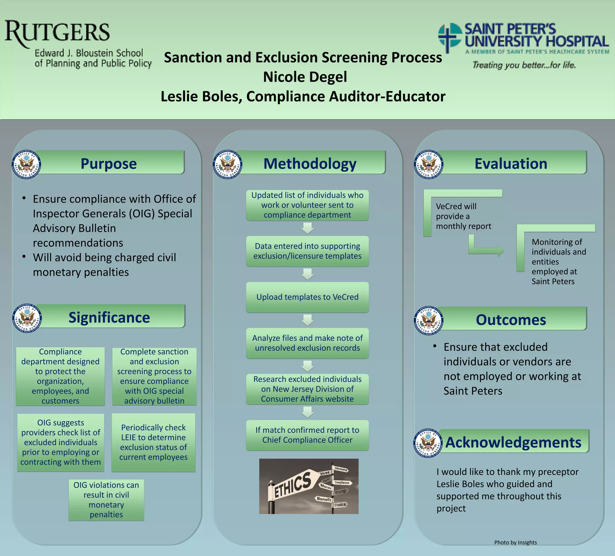 Sanction and Exclusion Screening Process Poster | PPT