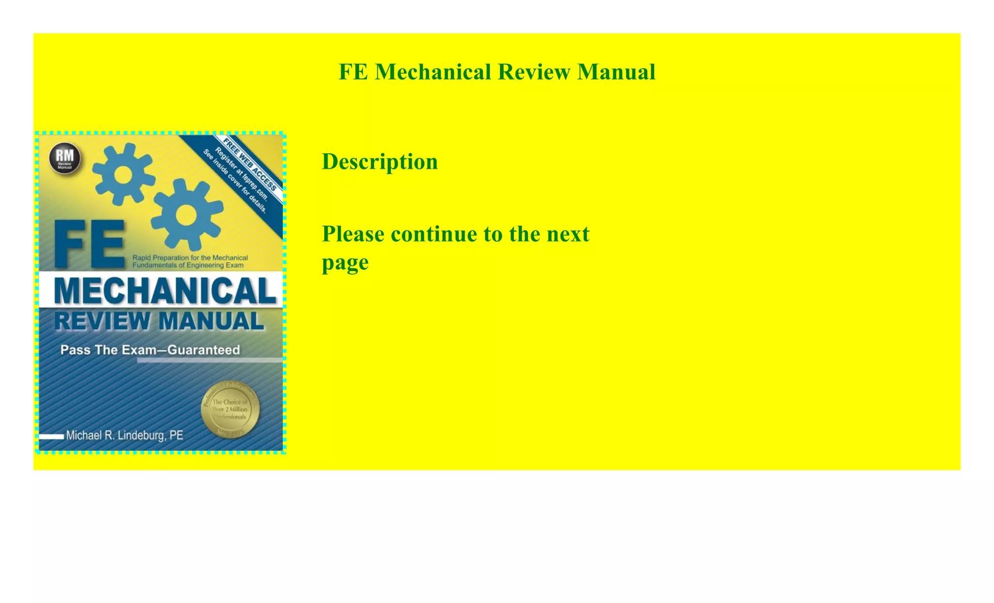 FE Mechanical Review Manual P D F PPT fe-mechanical-review-manual-p-d-f-ppt