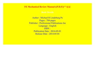 FE Mechanical Review Manual ((P.D.F))^^@@ | PDF