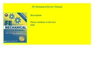 FE Mechanical Review Manual ((P.D.F))^^@@ | PDF