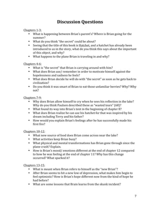 Sociology of Community- Service Learning Hatchet | PDF