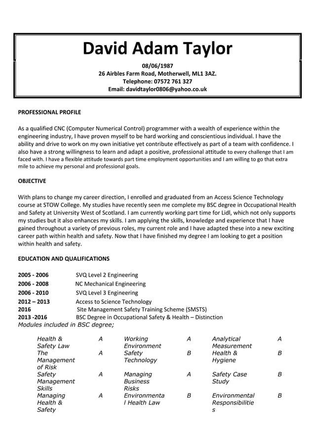 Davids CV 2016 September | PDF