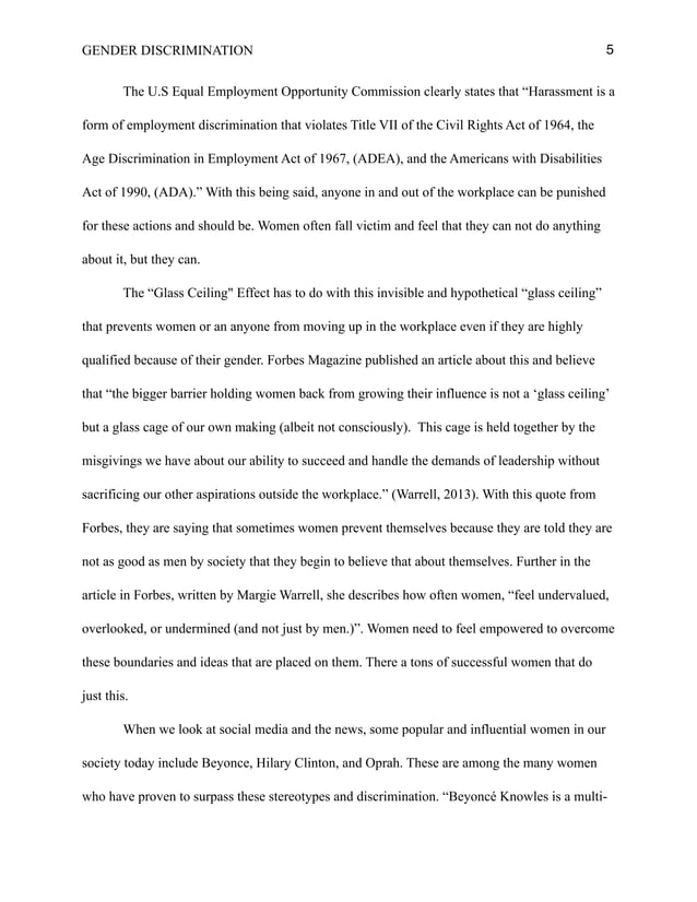 CIS 110- Gender Discrimination | PDF