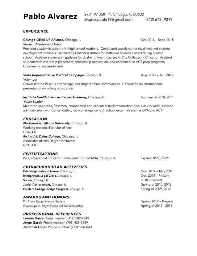 Pablo Alvarez Resume | PDF