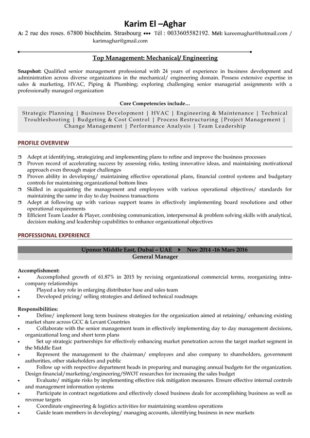 CV détaillé- Karim El -Aghar | PDF