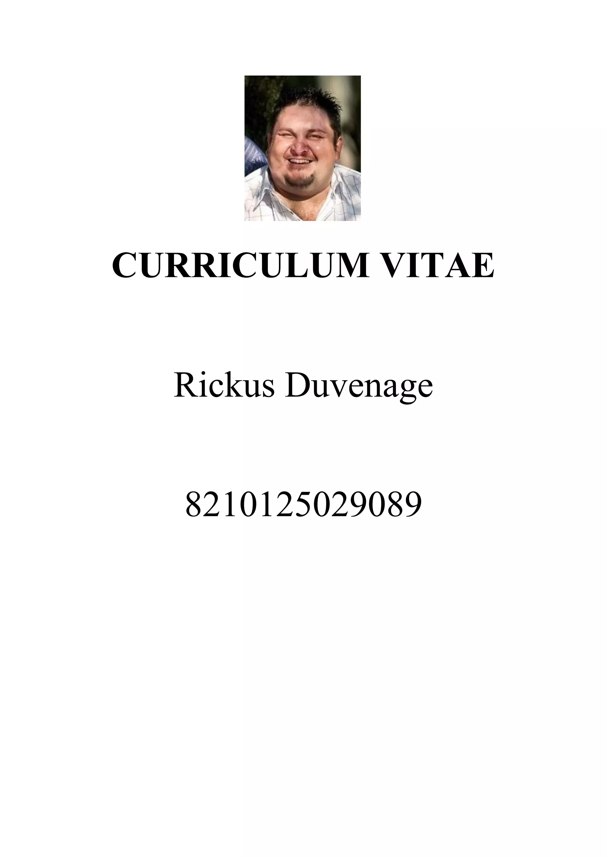 Rickus Duvenage CV | PDF