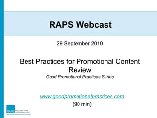 Best Practices for Promotional Content Review | PPT