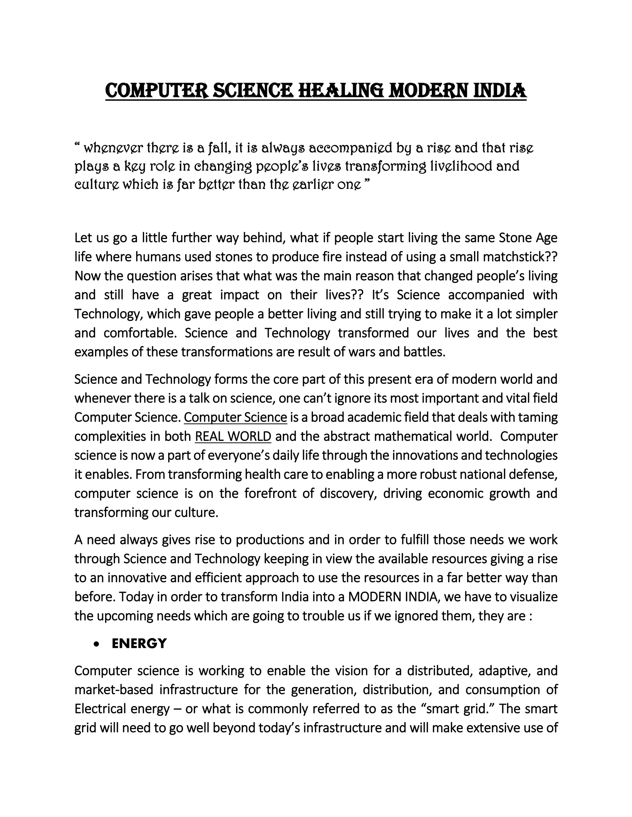 Computer science healing modern india | PDF