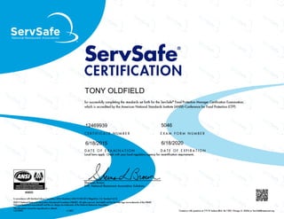 Servesafe certificate | PDF
