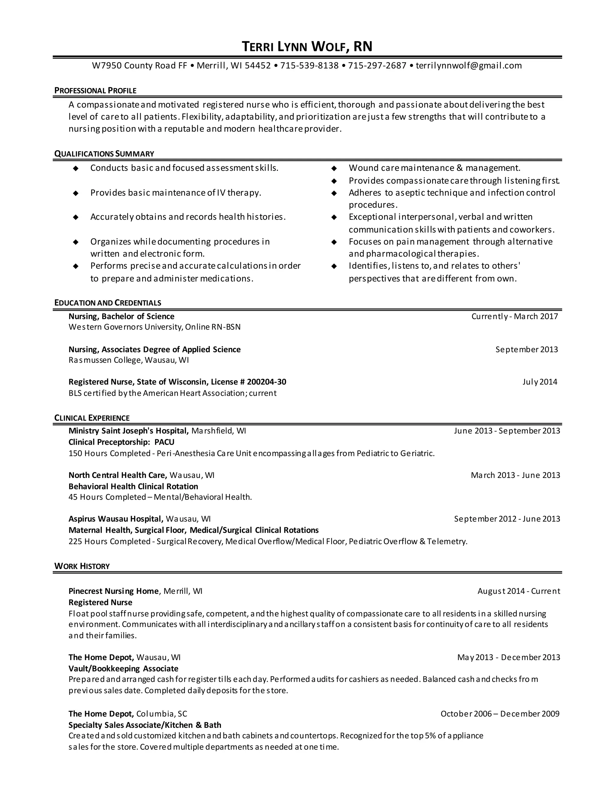 Terri Wolf, RN Resume 11_2015 | PDF