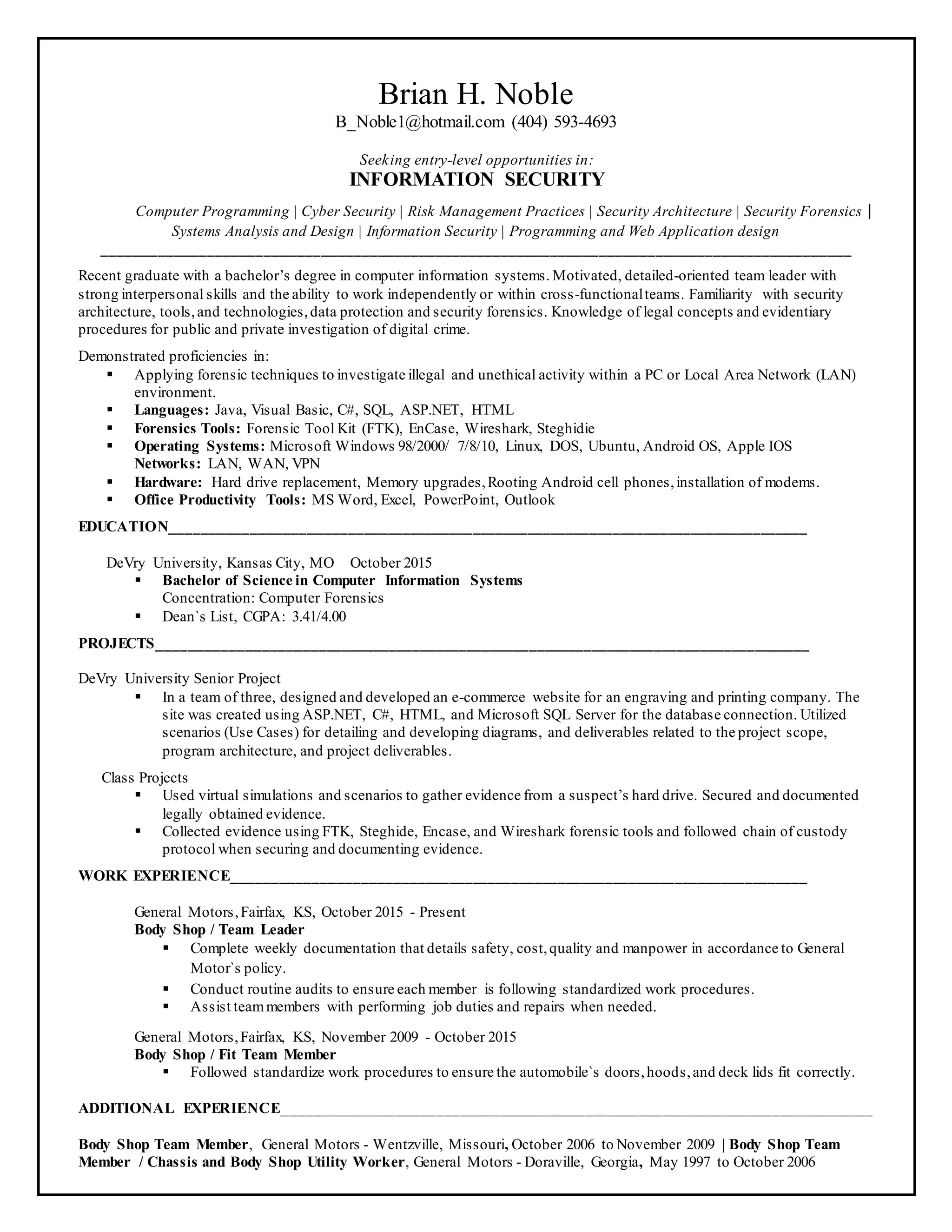 My Resume 2015 | DOCX