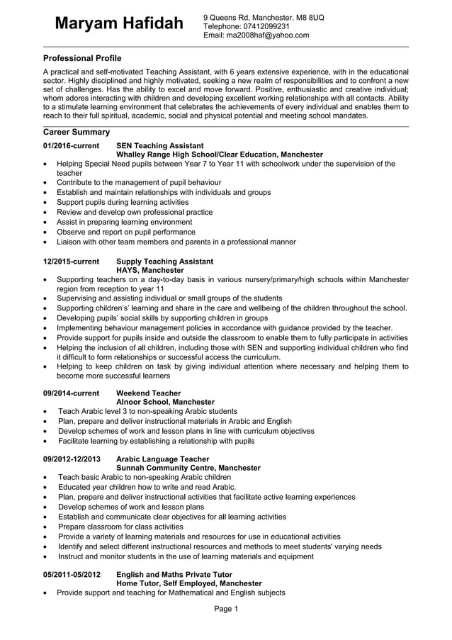 MaryamHafidahCV_2015 | DOC