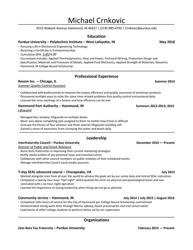 Final Resume 2 | PDF
