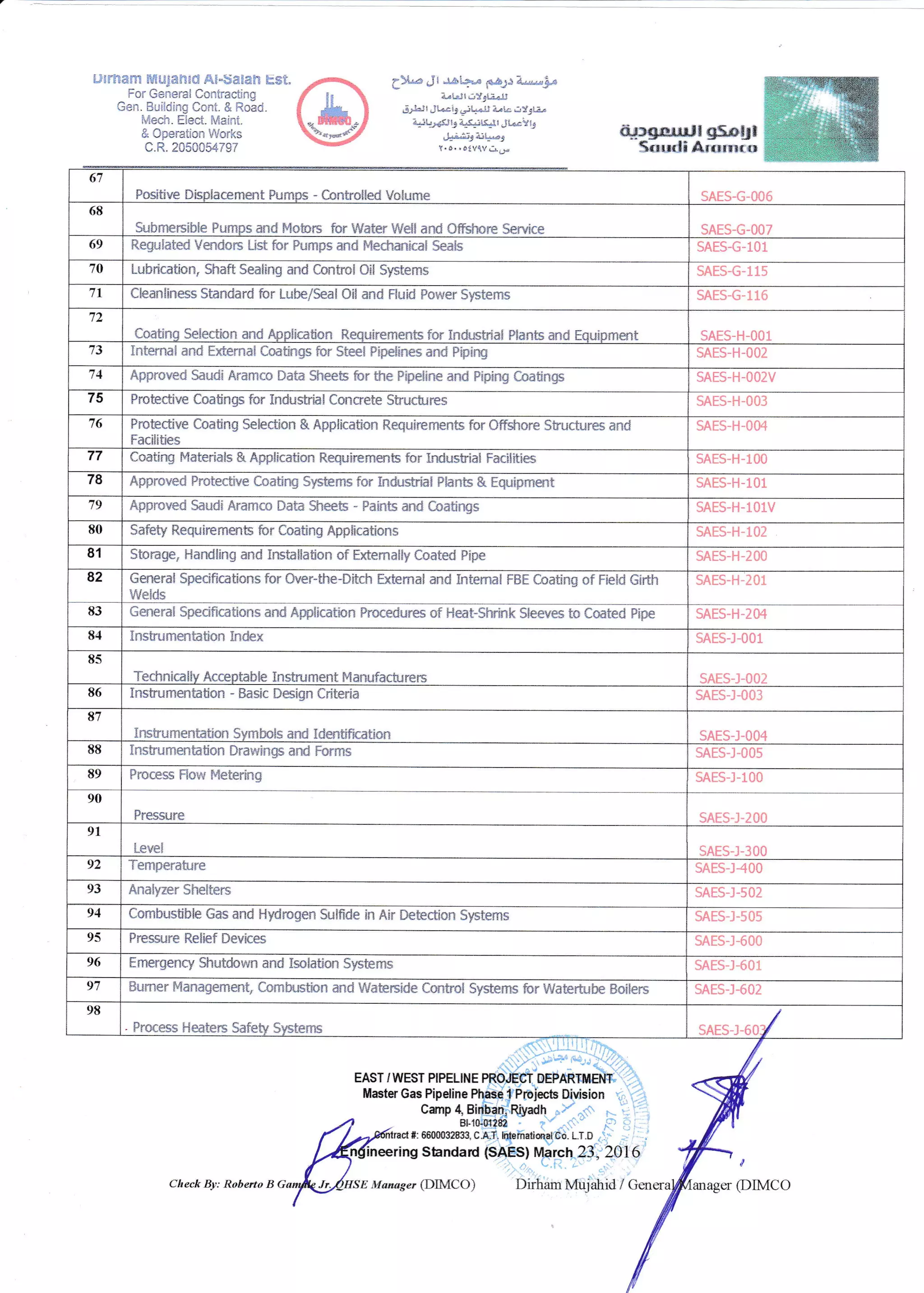 Saudi Aramco Engineerig Standard (SAES)3 | PDF