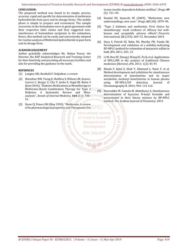Analytical Method Development And Validation Of Metformin Hydrochloride