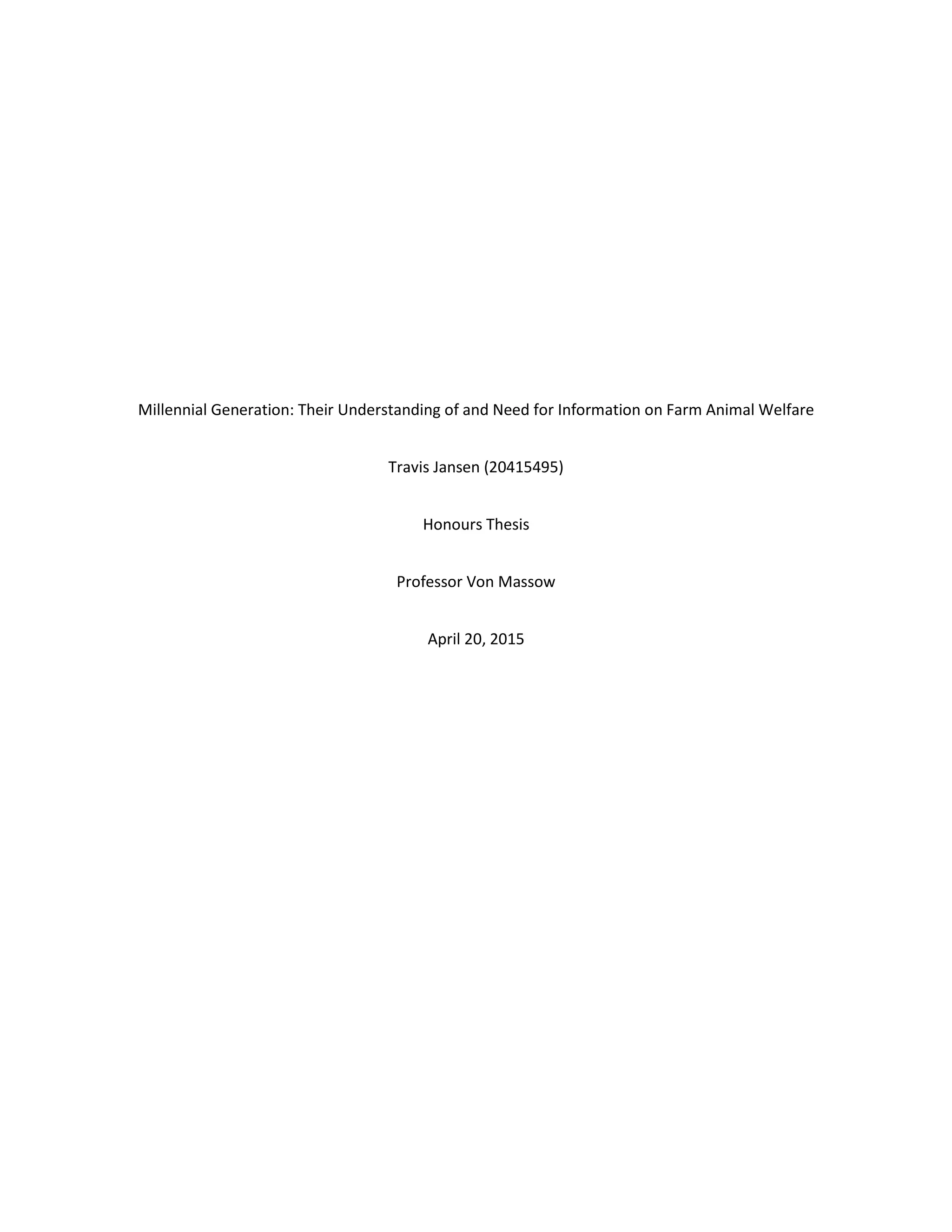 Travis Jansen Honours Thesis | PDF