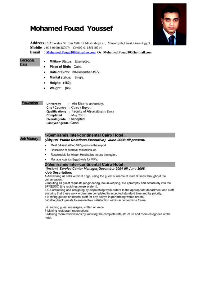 Mohamed Fouad C.V 4 | PDF | Free Download