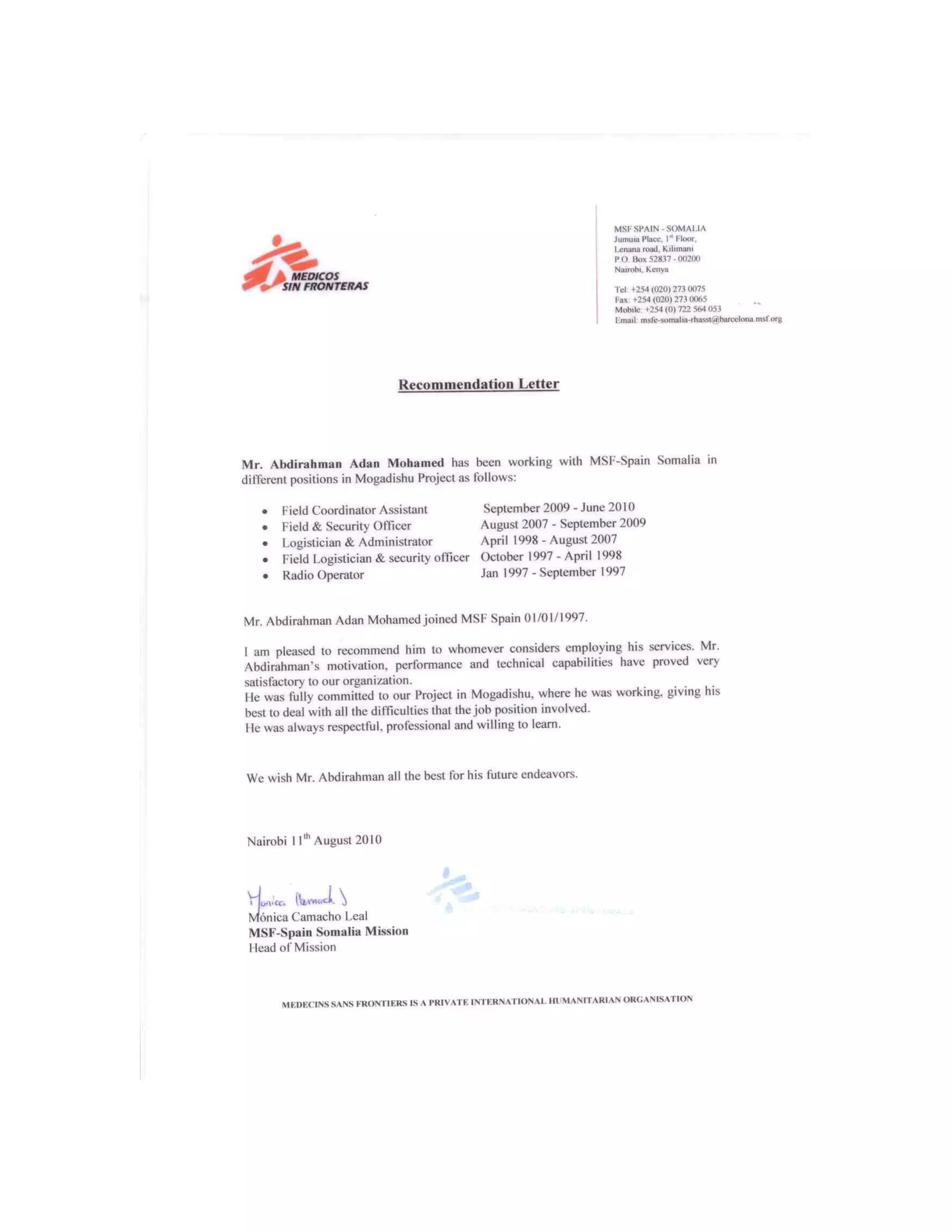 Abdiliin Recom letter MSF OCBA Doc2 | DOC