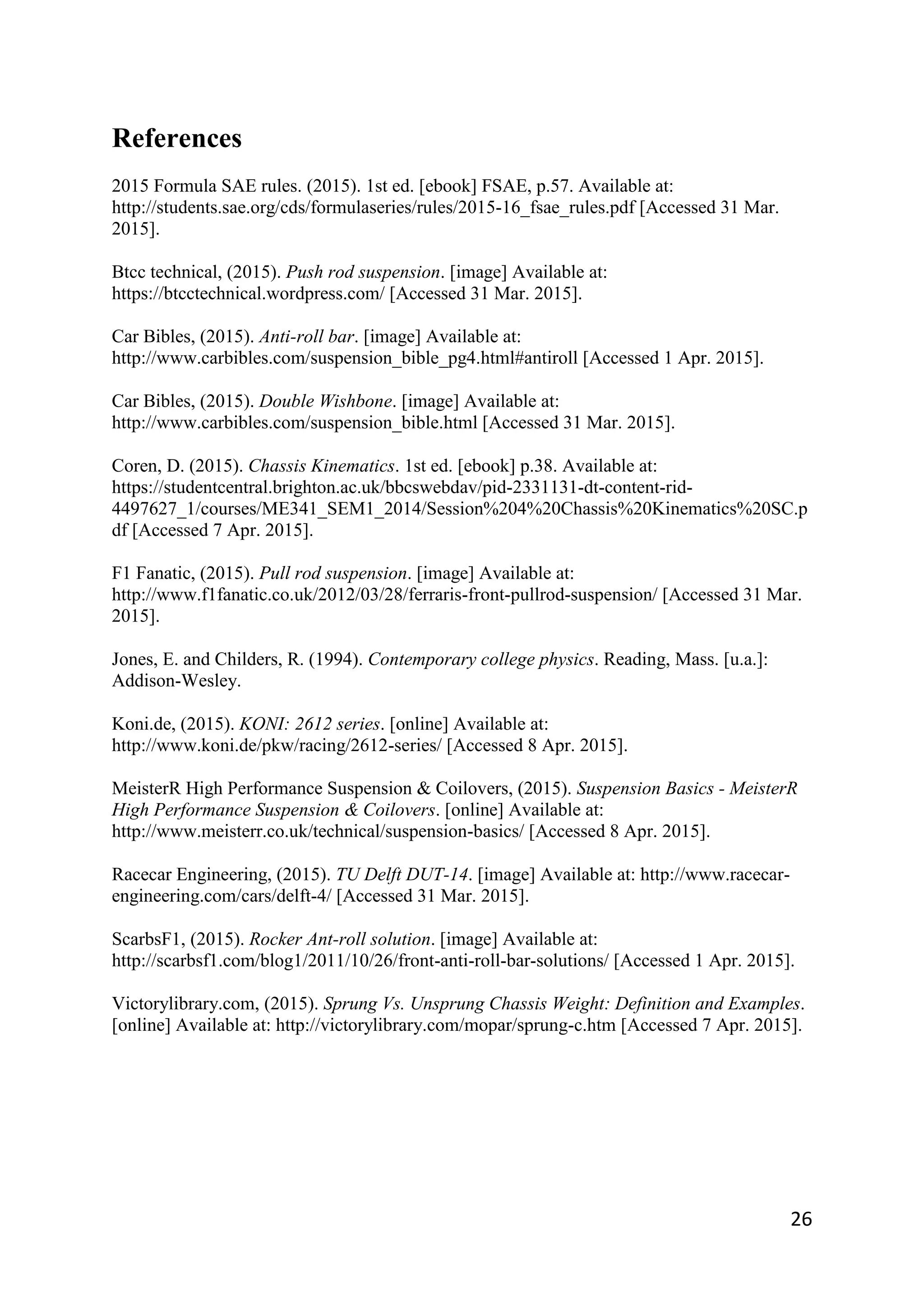 Dissertation - Design of a Formula Student Race Car Spring, Damper and ...