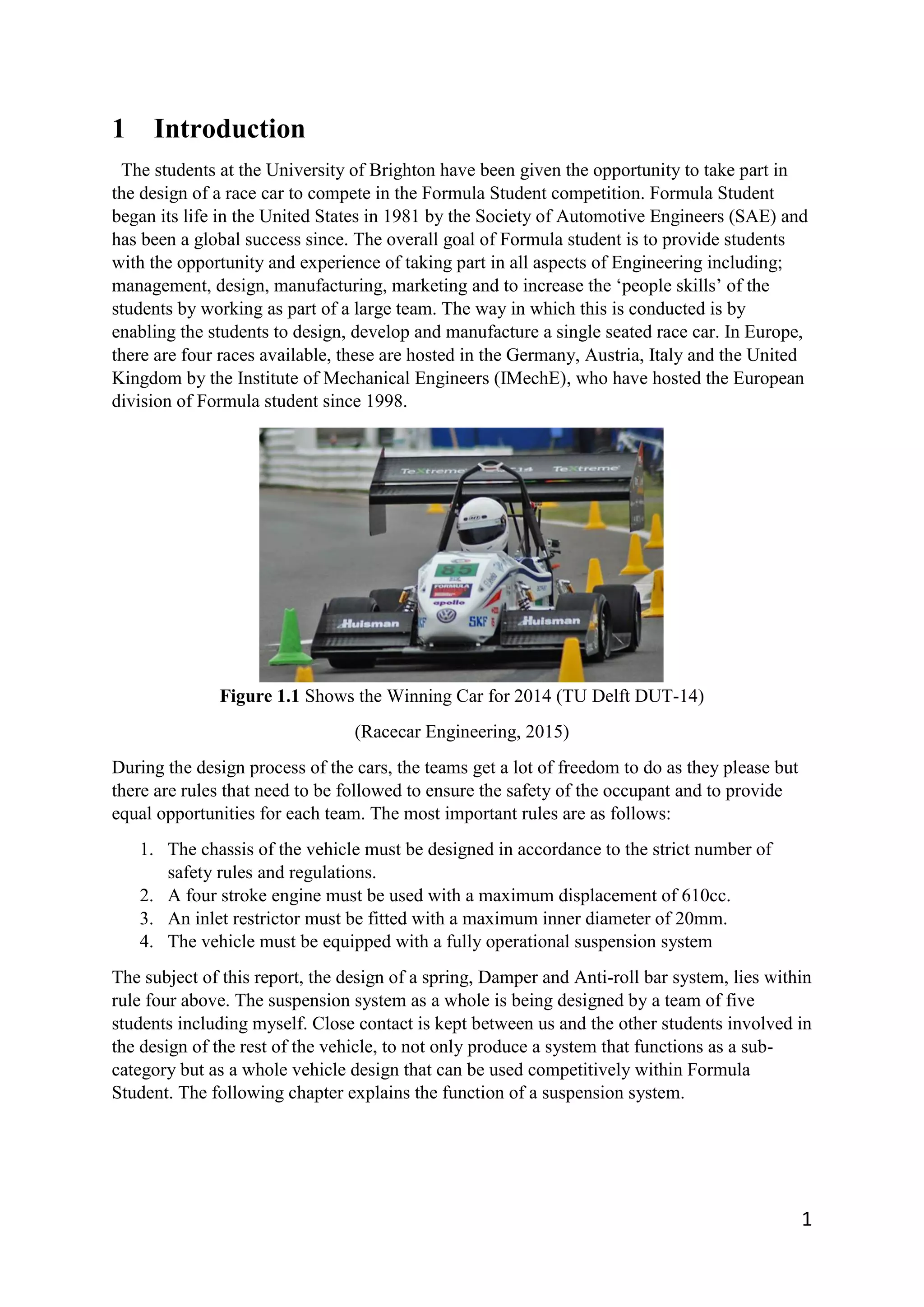 Dissertation - Design of a Formula Student Race Car Spring, Damper and ...