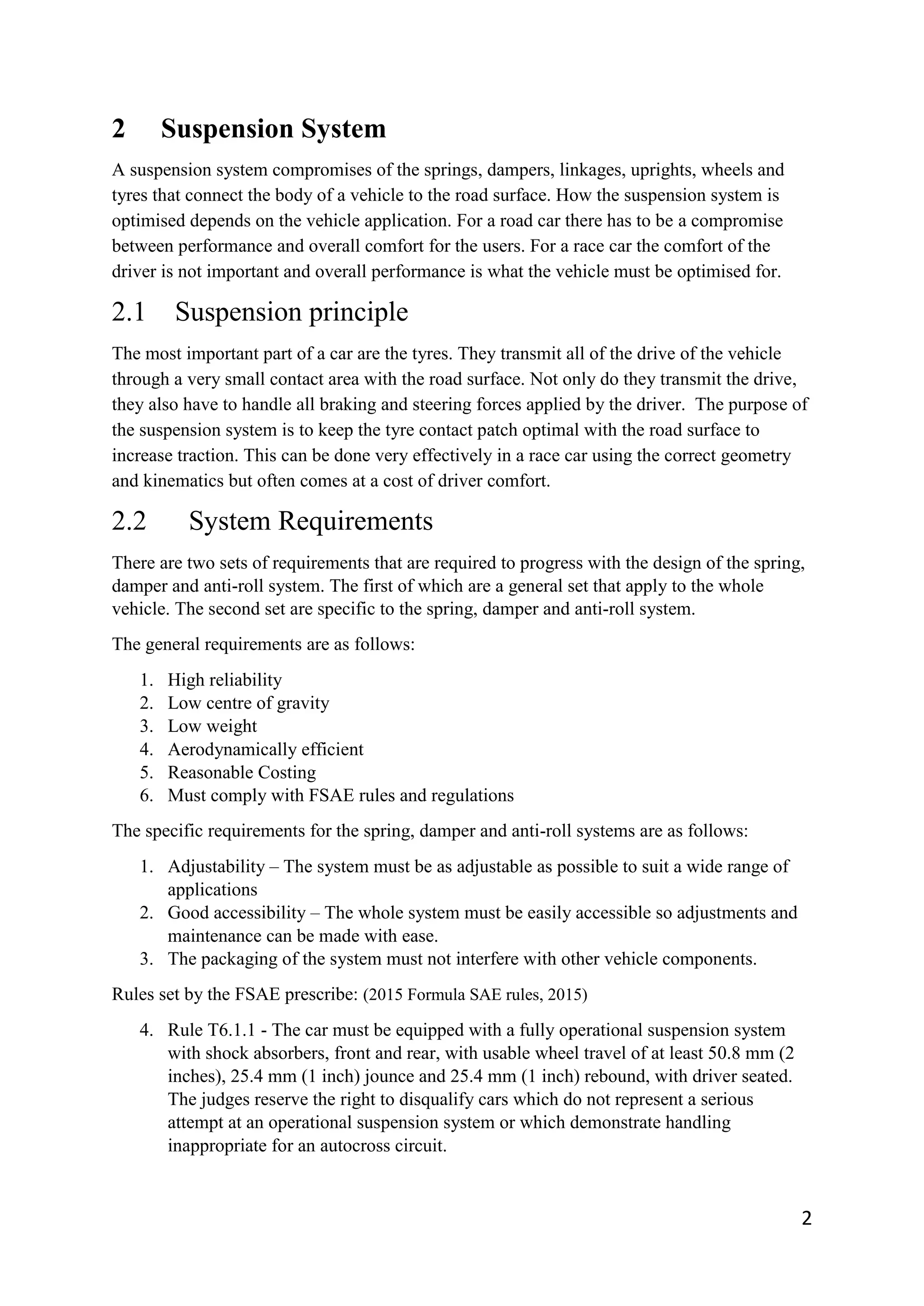 Dissertation - Design of a Formula Student Race Car Spring, Damper and ...